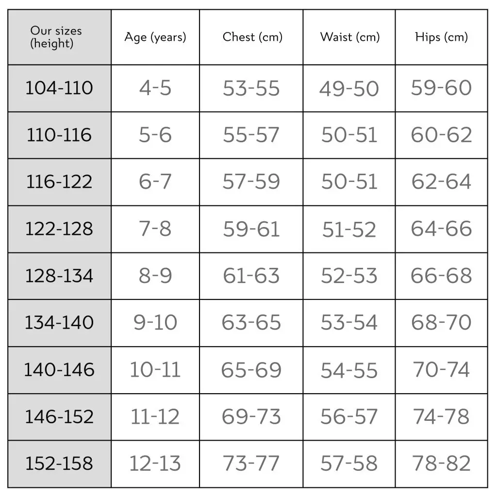 Size guide - Balletmaniacs